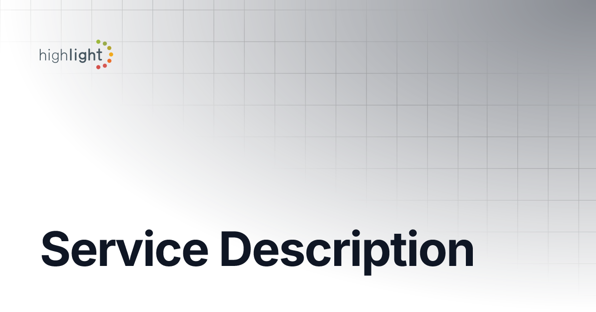 Service Description | Highlight Help & Support